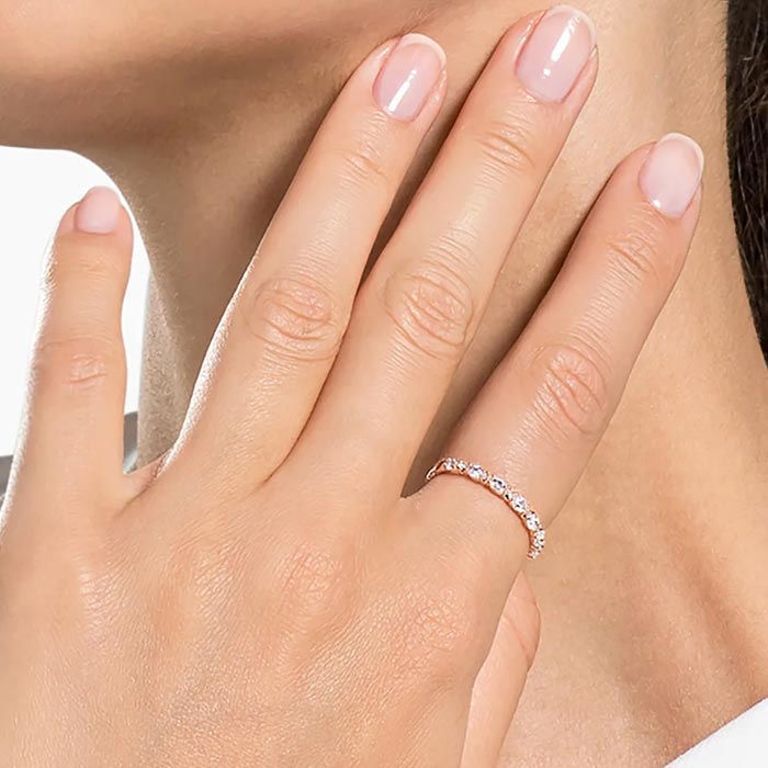 Swarovski Vittore ring Marquise cut, White, Rose gold-tone plated ...