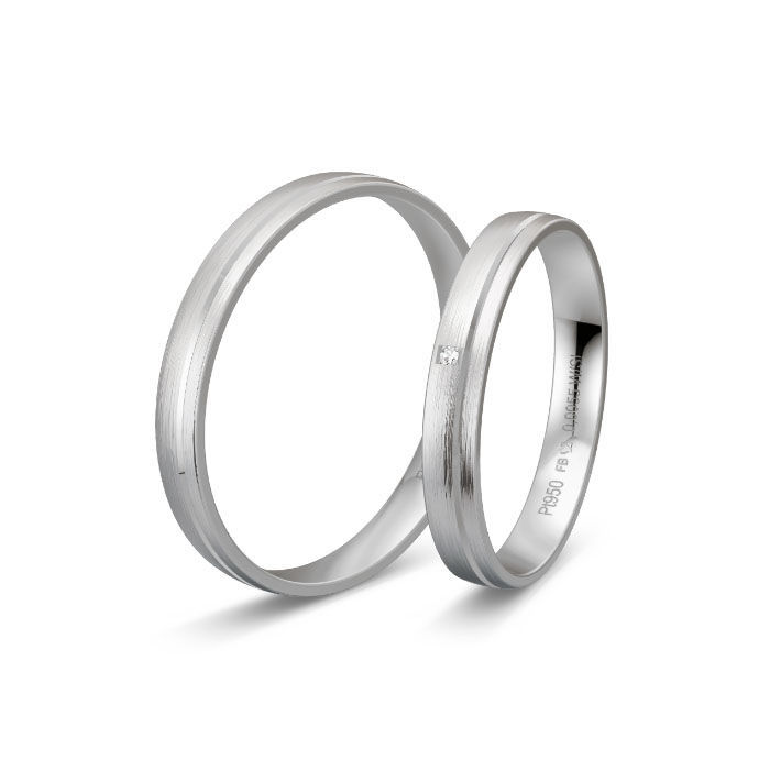 Gifteringer i platina 950, 3 mm. BASIC LIGHT | Gullsmed Aas
