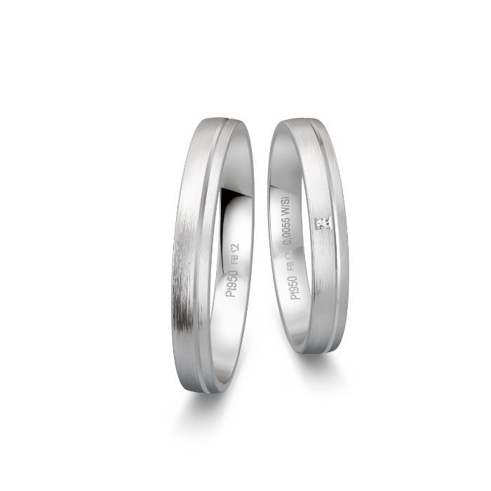 Gifteringer i platina 950, 3 mm. BASIC LIGHT | Gullsmed Aas