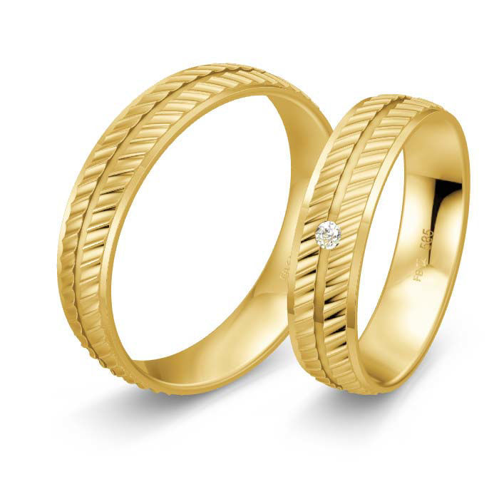 Gifteringer i gult gull 14 kt, 5 mm. LOOP| Gullsmed Aas