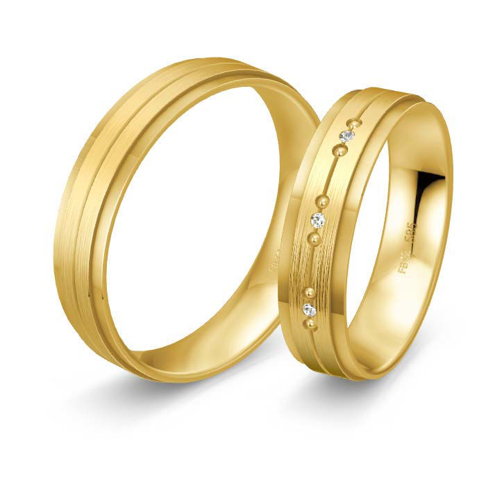Gifteringer i gult gull 14 kt, 5 mm. LOOP| Gullsmed Aas