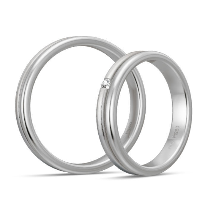 Gifteringer i platina 950, 4 mm. BASIC LIGHT | Gullsmed Aas