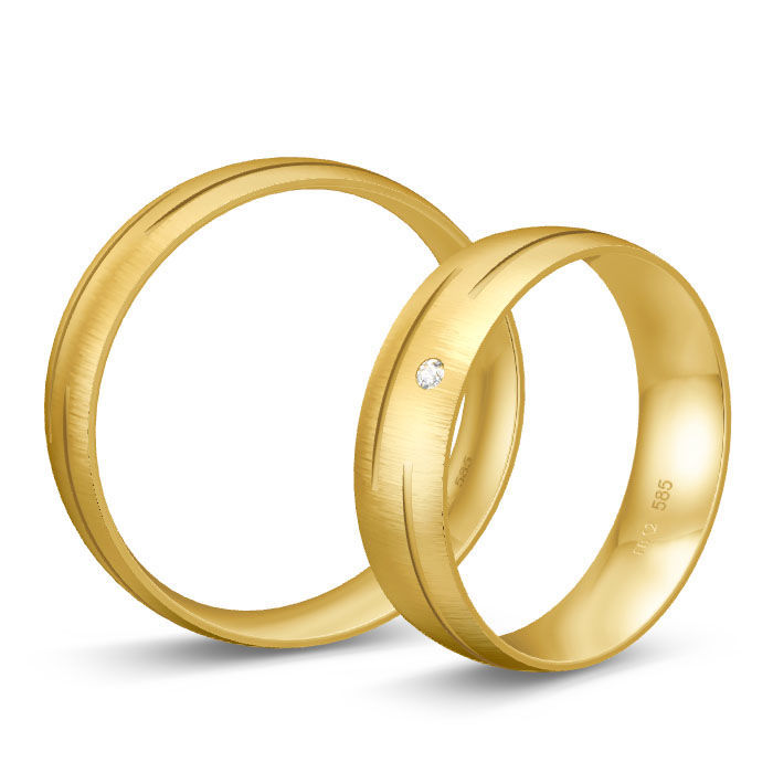 Gifteringer i gult gull 14 kt, 5,5 mm 1,3mm tykk | Gullsmed Aas