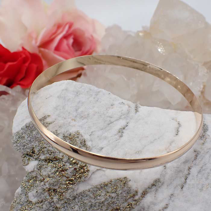Armbånd gull. Classic armring buet profil, gult gull 14 kt, 4 mm ...