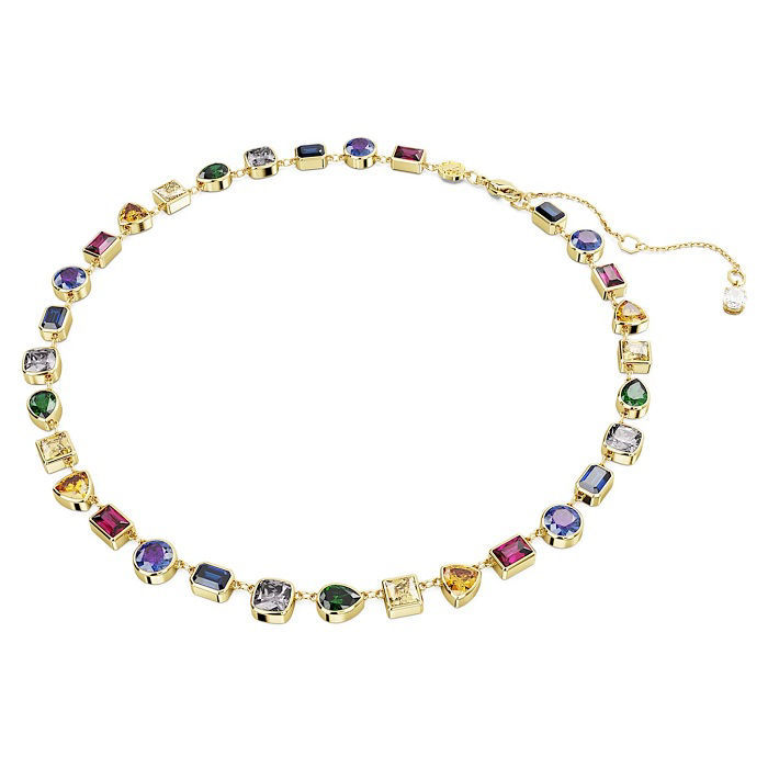 Swarovski collier Stilla Mixed cuts, Multicolored, Gold-tone plated ...