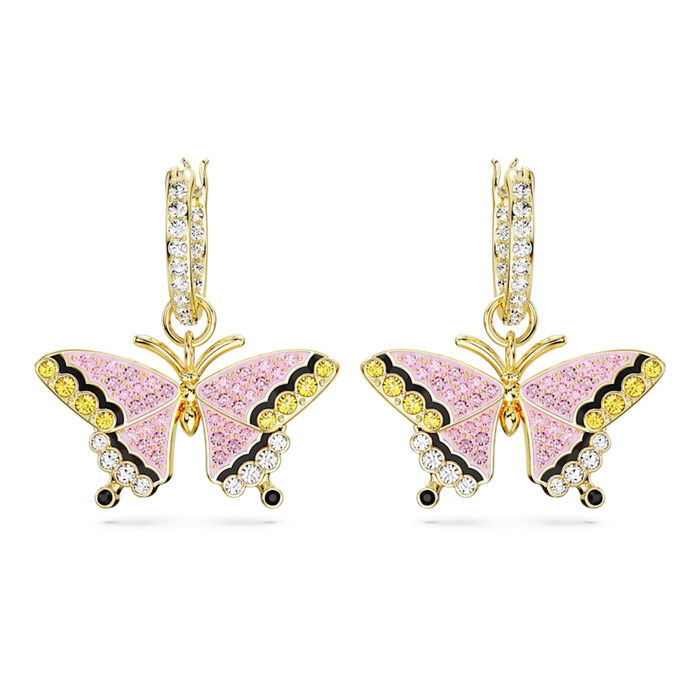 Swarovski øredobber Idyllia drop Butterfly, gold-tone plated | Gullsmed Aas