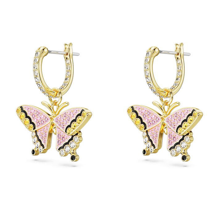 Swarovski øredobber Idyllia drop Butterfly, gold-tone plated | Gullsmed Aas