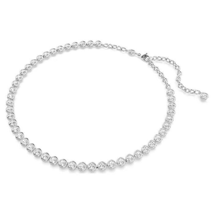 Swarovski collier Imber Tennis Round cut, White, Rhodium plated ...
