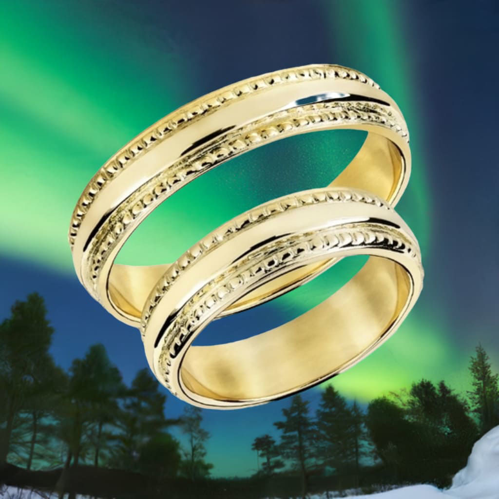 Gifteringer i gult gull 14kt, 5,5 mm. SNORRE | Gullsmed Aas