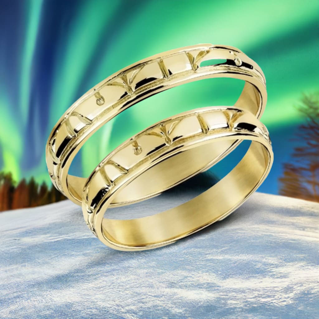 Gifteringer i gult gull 14kt, 3,5 mm. SNORRE | Gullsmed Aas