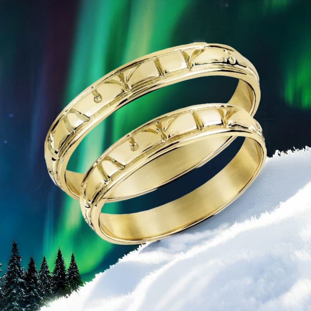 Gifteringer i gult gull 14kt, 3,5 mm. SNORRE | Gullsmed Aas