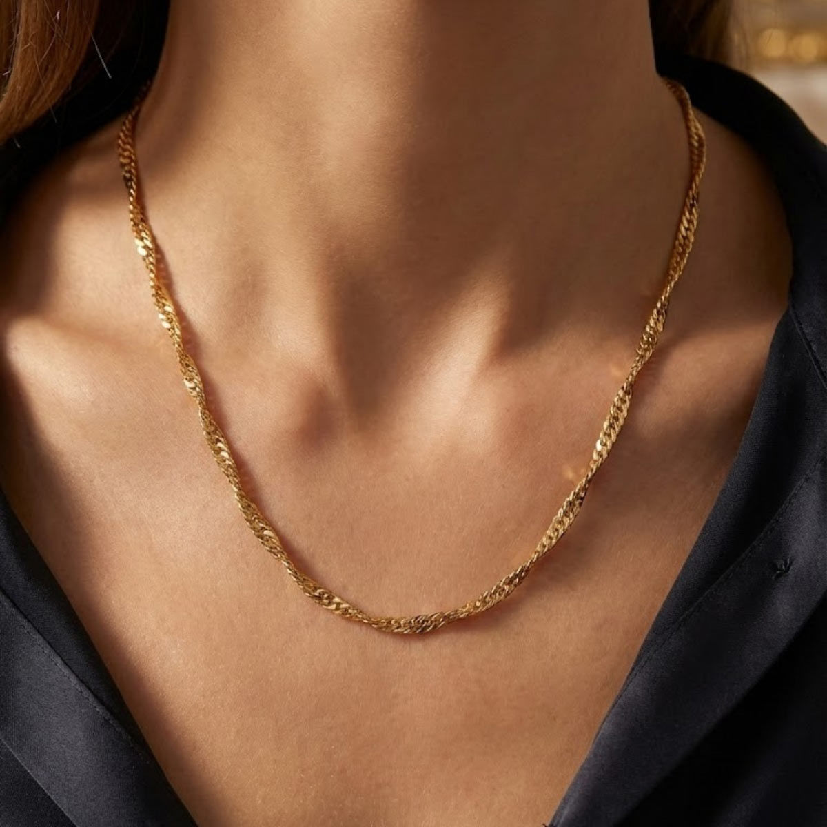 Gullkjede Dot i 18kt gull, 4mm/45cm | Gullsmed Aas